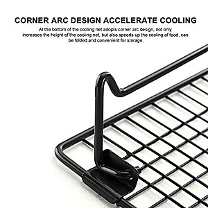 Asixxsix Cooling Rack, 17 x 11 Inches Oven and Dishwasher Safe Baking Rack, High Temperature Resistant Wire Rack with Small Mesh for Cooking, Roasting, Grilling, Dripping Dish, Fits Pans (Black)