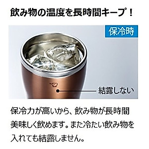 Zojirushi SX-DN30-NC Thermos Bottle, Stainless Steel Tumbler, Mug, Vacuum Double Layer, Heat and Cold Retention, 10.1 fl oz (300 ml), Clear Copper