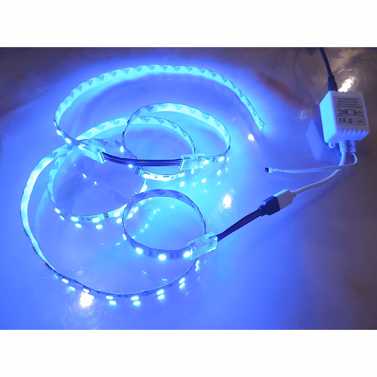 GXILEE 4 pin LED Connectors,10 Pack Solderless Track Lighting Connectors, Transparent 4 Pin LED Lights Connector for 10mm Wide 2835 5050 RGB Strip, includes 16.4ft 22 Gauge LED Extension Cable