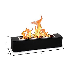Tabletop Fire Pit by Room Starters (Rectangle, Black)
