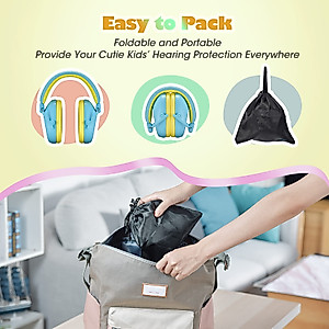 Onhear Kids Noise Cancelling Headphones, SNR 28 dB Kids Ear Protection Earmuffs for Autism, Toddler, Children, Noise Cancelling Sound Proof Earmuffs/Headphones for Concerts, Air Shows, Fireworks