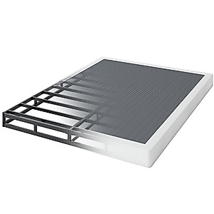 QEROMY Queen Box Spring - 5 Inch Low Profile Box Spring for Queen Bed, Sturdy Metal Frame Mattress Foundation, Easy Assembly, Quiet & Noise-Free
