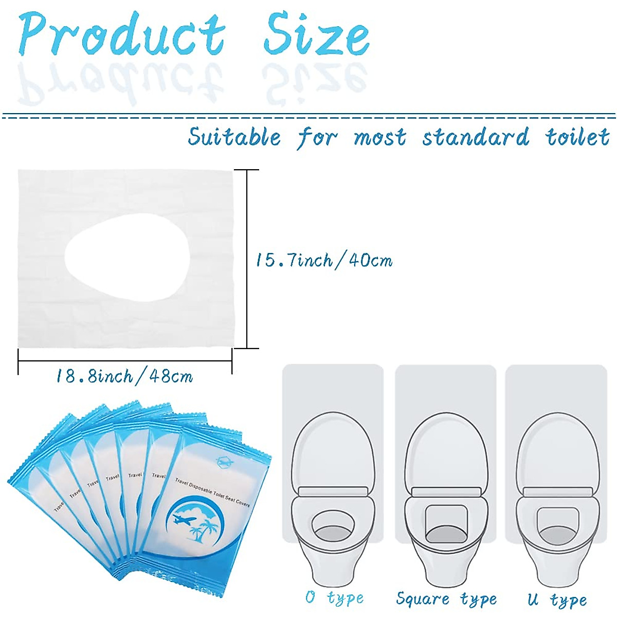 100 Pack Disposable Plastic Toilet Seat Covers,Waterproof Portable Travel Toilet Seat Covers,Toilet Seat Protectors for Toddler Potty Training,Pregnant Mom,Independent Package