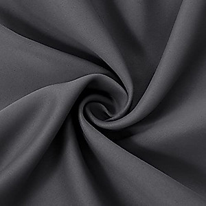 LEMOMO 100% Blackout Curtains 52 x 84 Inch/Dark Grey Curtains Set of 2 Panels Thermal Insulated Room Darkening Bedroom Curtains