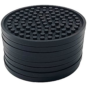 Better Kitchen Products 8 Piece Silicone Coaster Set, Black