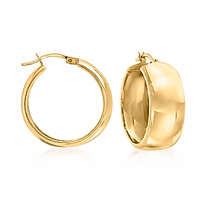 Ross-Simons 18kt Gold Over Sterling Wide Hoop Earrings