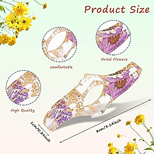 4 Pieces Dried Flower Resin Bookmarks,Transparent Floral Book Page Holder and Book Mark Set Handmade Bookmarks with Tassel Cute Book Accessories Gift for Reading Lover Students Teachers