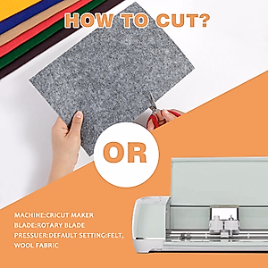 HaoFeiJH Felt Fabric Sheets - 8PCS Felt Squares - 8x12" A4 Stiff Felt Squares, 1 Colors Felt Papers, 2mm Felt for Sewing, Patchwork, Decoration, Embroidering, Book, DIY Craft Felt