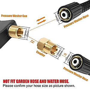 BEETRO High Pressure Washer Gun 4350PSI, Car Washer Gun with 5 Nozzles and M 22 Brass Coupler for Pressure Power Washers