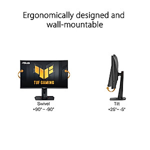 ASUS 27” 1080P TUF Gaming Curved HDR Monitor (VG27VQM) - Full HD, 240Hz, 1ms, Height Adjustable, Black