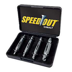 Ontel SpeedOut Cobalt Damaged Screw Extractor Kit, 4 Piece Set