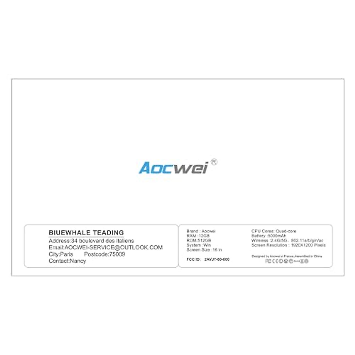 Ruzava 16" Laptop 12+512GB Celeron N5095 (Up to 2.9Ghz) 4-Core Win 11 PC with Cooling Fan 1920 * 1200 2K Screen Dual WiFi Support 2.5" HDD 1TB SSD Expand for Business Study-Blue