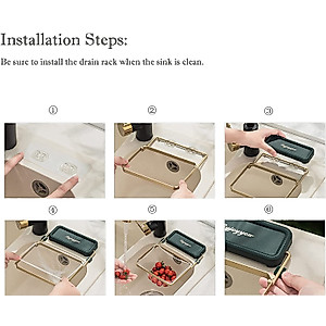 Kitchen Sink Strainer Net, Kitchen Sink Strainer Drain and Rag Rack with 100pcs Filter Bags, Collapsible Kitchen Sink Strainer Drain Basket (Green+100 Filter Nets)