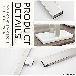 KOKOSIRI Hand Towel Holder Free-Standing Towel Racks with Marble Base for Bathroom Kitchen Vanity, Brushed Stainless Steel 15.7'' Height THS0001-SM-BR