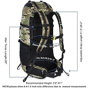 N Nevo Rhino Waterproof Hiking Backpack 50L/60L, Camping Backpack with Rain Cover, High Performance Hiking Travel Mountaineering Pack