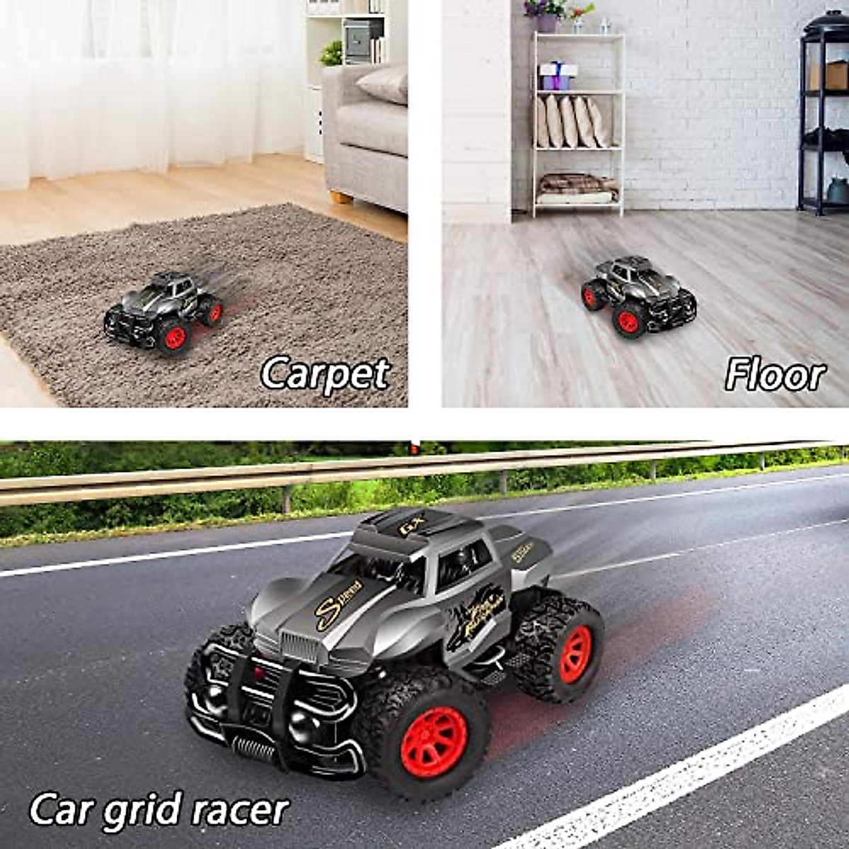 Remote Control Car for Kids, RC Stunt Car with LED Headlights, Double Sided 360°Rolling Rolling Rotating Rotation, Outdoor RC Car Toy Birthday Gifts for Kids Age 3-8 Boys Monster Truck (Blue)…