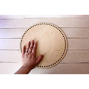 Wooden basket base 12 inch round bottom for crochet wicker craft supplies 30 cm