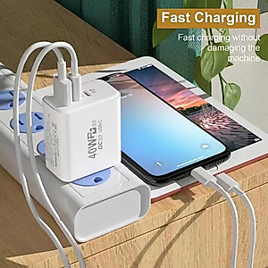 2 Pack 40W USB C Wall Charger, Dual Port PD+QC 3.0 Power Adapter, Fast Plug Charging Block for iPhone 11/12/13/14/15 Plus Pro Max,Samsung Galaxy S23/S22/S21 Android Phone