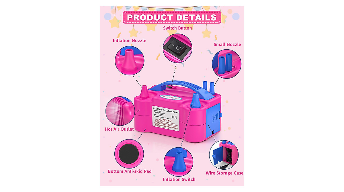 Kusamue Electric Balloon Pump, Balloon Inflator Machine for Balloons at ...