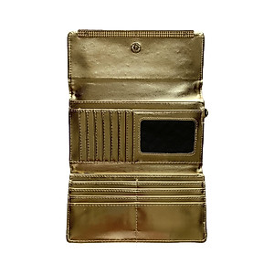 Steve Madden LOGOBAR TRIFOLD Wallet Wristlet (OLIVE)