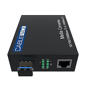 CableRack Gigabit Media Converter LC Single-Mode Fiber Media Converter, up to 10KM, 10/100/1000Base-Tx to 1000Base-LX (LX Transceiver Included)