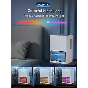 118 OZ Dehumidifier for Home, Quiet Small Dehumidifiers (800 sq.ft), 2 Working Modes,Timing Setting, Auto Shut Off, 5 Colors LED Light Dehumidifier for Basement Bedroom Bathroom