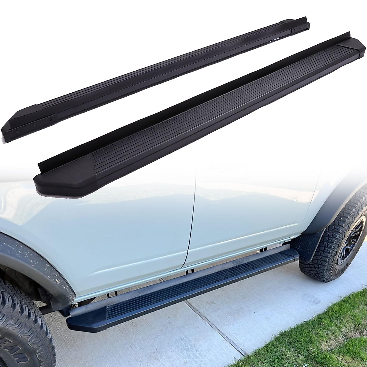 Heavy Duty Running Boards Fit for Ford Bronco 4 Door 2021 2022 2023 2024 Black Side Tube Step Nerf Bar
