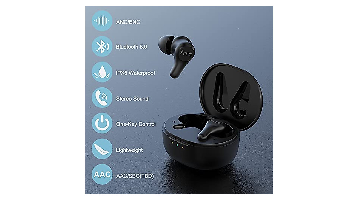 HTC True Wireless Earbuds Plus with ANC & IPX5 Water Resistance