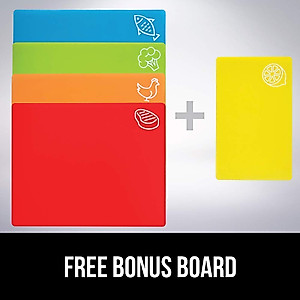 Gorilla Grip Drawer Liner and Flexible Cutting Board Set of 5, Drawer Liner Size 17.5x20 in Beige, 2 Item Bundle