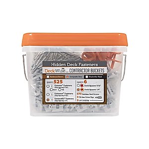 DeckWise (Grey) Ipe Clip EXTREMEKD Hidden Deck Fasteners, 1/4" Spacing, Stainless Steel Black #8x2" Trim-Head Screws for 300 Sq. Ft. of KD Hardwood, Thermal or Composite Decks (525 Bucket)