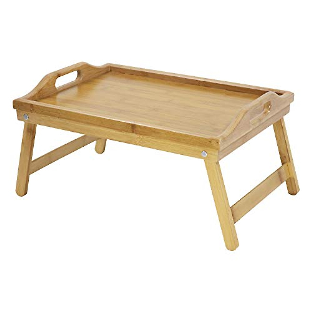 KKTONER Bamboo Bed Tray Table with Folding Legs Foldable Serving Portable Laptop Tray Snack Tray Breakfast Tray Bed Table Drawing Table