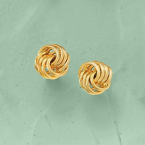 Ross-Simons Italian 14kt Yellow Gold Open Love Knot Earrings