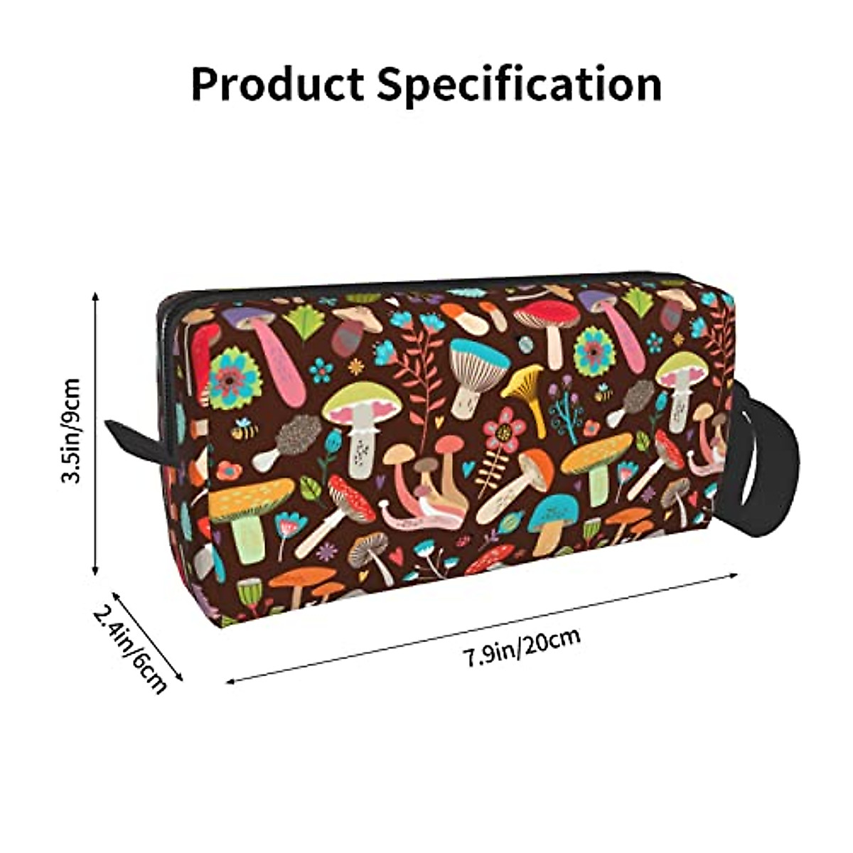 Colorful Mushroom Fashionable Pencil/Pen Case, Portable Stationery With Zipper For Teenage Men Women, Pencil Pouch Cosmetic Storage Bag