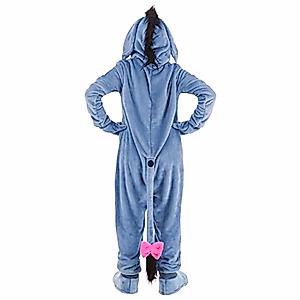 Fun Costumes Deluxe Adult, Eeyore Hooded Onesie Suit from Disney's Winnie the Pooh, Licensed Outfit for Halloween and Cosplay X-Large