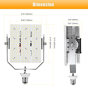 YELLORE 8 Pack 240W Shoebox LED Retrofit Kits 34800LM AC277-480V 5000K E39 Mogul Base LED Street Light Outdoor Commercial LED Pole Parking Lights DLC ETL Listed