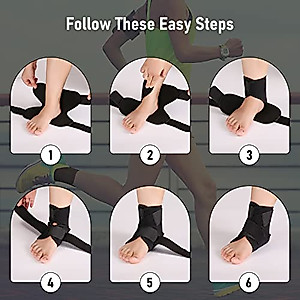 Ankle Support Brace Adjustable Ankle Brace Wrap Strap for Achilles Tendonitis Support Ligament Damage Sports Protect Plantar Fasciitis support Injury Recovery One Size for Men Women