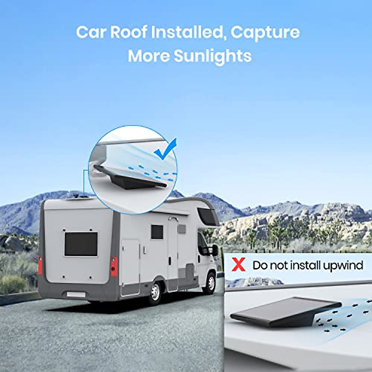 AUTO-VOX Solar Panel for Solar4 Wireless Backup Camera,High Efficiency Solar Power for Car/Truck/RV/Trailer