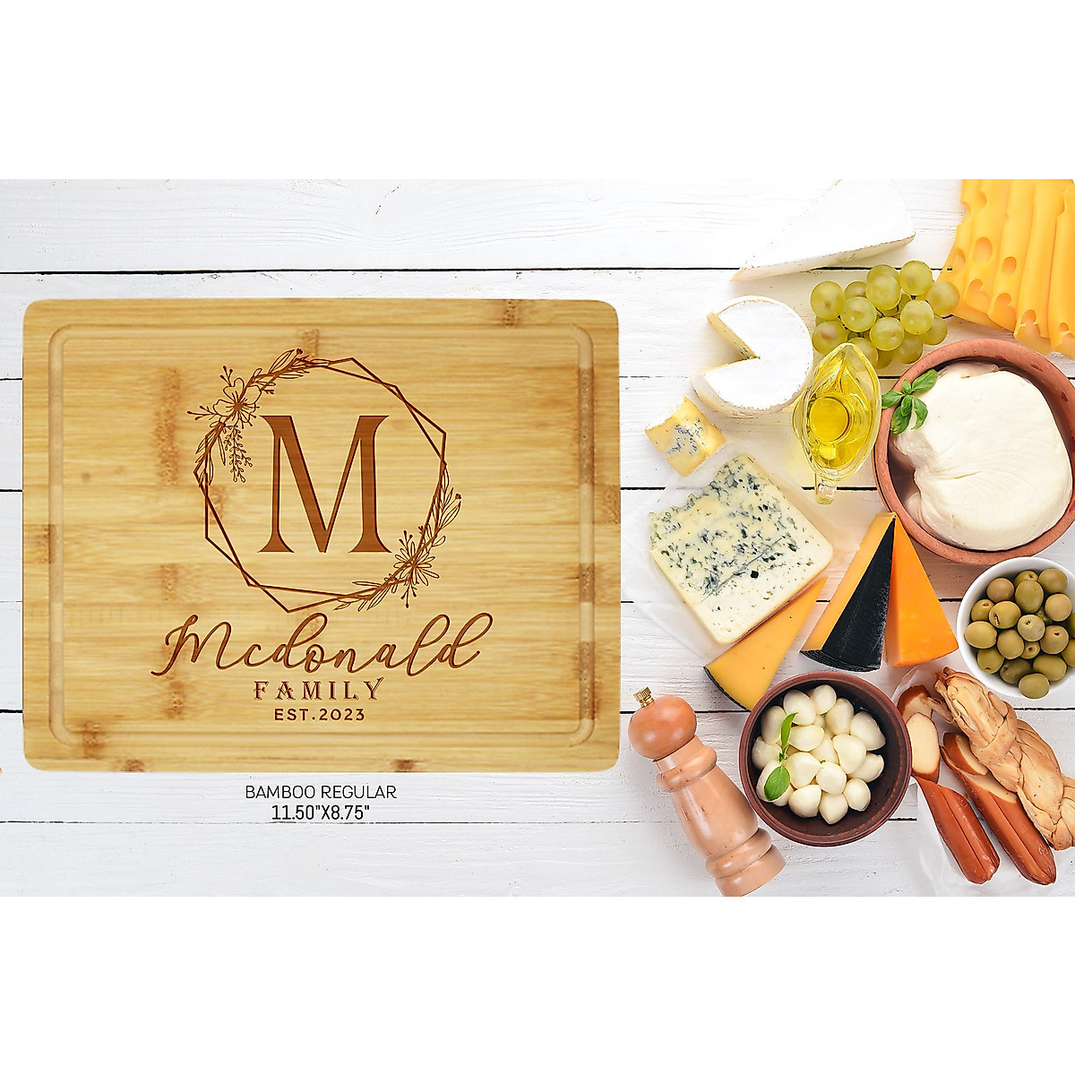 Barika Custom Cutting Boards - Personalized Handmade Engraved Chopping Blocks - Best Unique Anniversary, Wedding, Housewarming, Christmas, New Home Gift Ideas for Bride, Couples, Friends, Parents