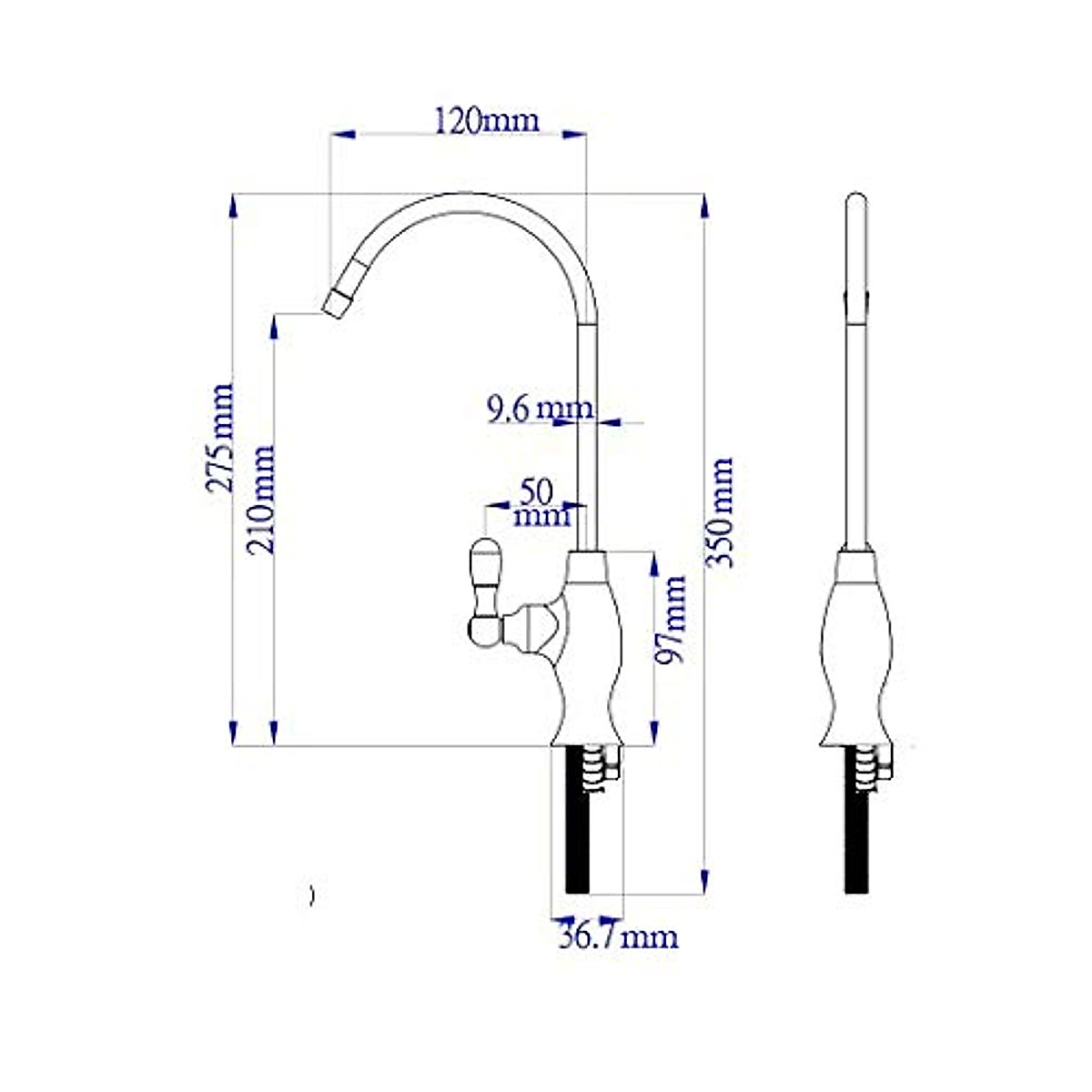 Air Gap 3 Line Lead-Free RO Faucet Drinking Water Filtration Reverse Osmosis Faucet (Brushed Nickel) NSF Certified