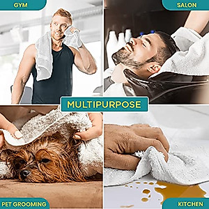 Pearl Linens Economy Cotton Washcloth Bulk Pack- Use as Gym Towels, Hand Towels, Pet Towels, Kitchen Towels, Dishcloth Sets, Pack of 12, Soft, Highly Absorbent, 400 GSM, 12 x 12 Inches