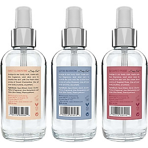 Olivia Care Body Mist Trio, 3 Scents: Lotus Blossom, Sugared Rose, Sweet Clementine (3 Bottles Total (1 of Each Scent))