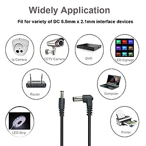 AlloverPower 4-Pack DC Male to Male Cable 5.5mm X 2.1mm Connector Plug Patch Wire Adapter Extension Cord for Strip Light, DVR CCTV Surveillance Security Camera, Audio Recording, Car, Monitor 2Ft