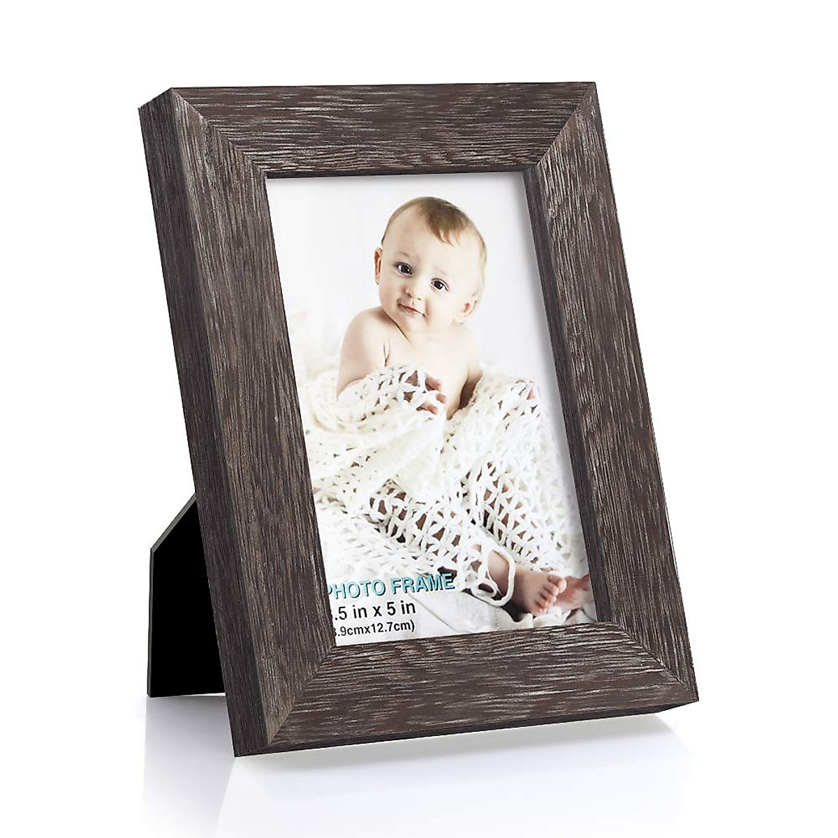 RPJC 3.5x5 inch Picture Frame Made of Solid Wood High Definition Glass for Table Top Display and Wall Mounting Photo Frame