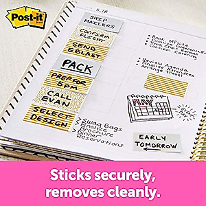 Post-it Flags, 60 Count, 1 in Wide, Assorted Metallic Designs (682-METAL), Metallic Solid, Polka Dots and Stripes