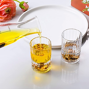 soyatak Shot Glasses 2 oz, Tequila Shot Cups Shot Glass Set Decorated with 24K golden hill, Funny Shot Cups,Crystal glasses for Decor(set of 2)