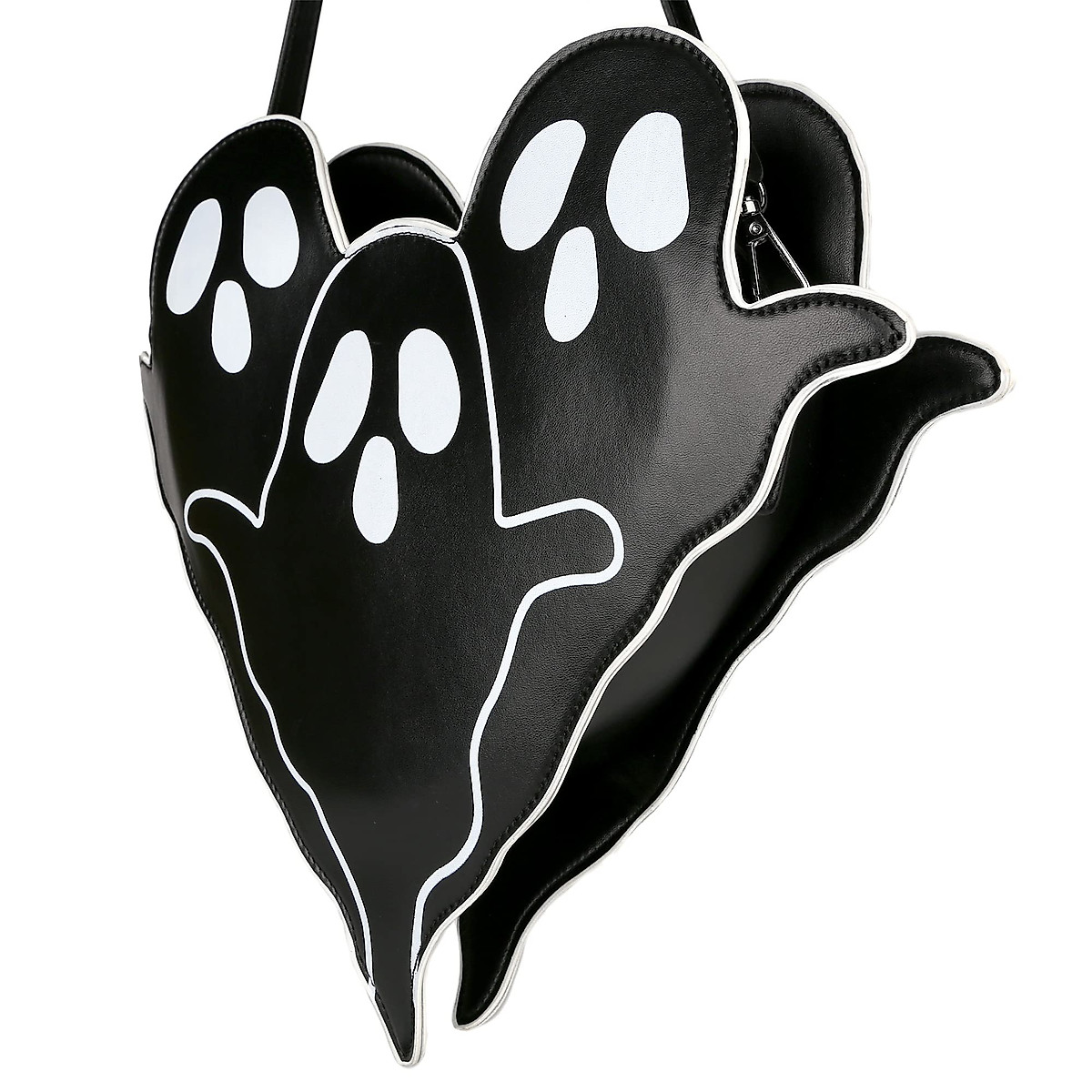 QiMing Ghost Shoulder Purses,PU Specter CrossBody Bag for Girl Women(Black)