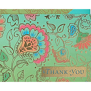 Papyrus Thank You Cards with Envelopes, Floral (12-Count)