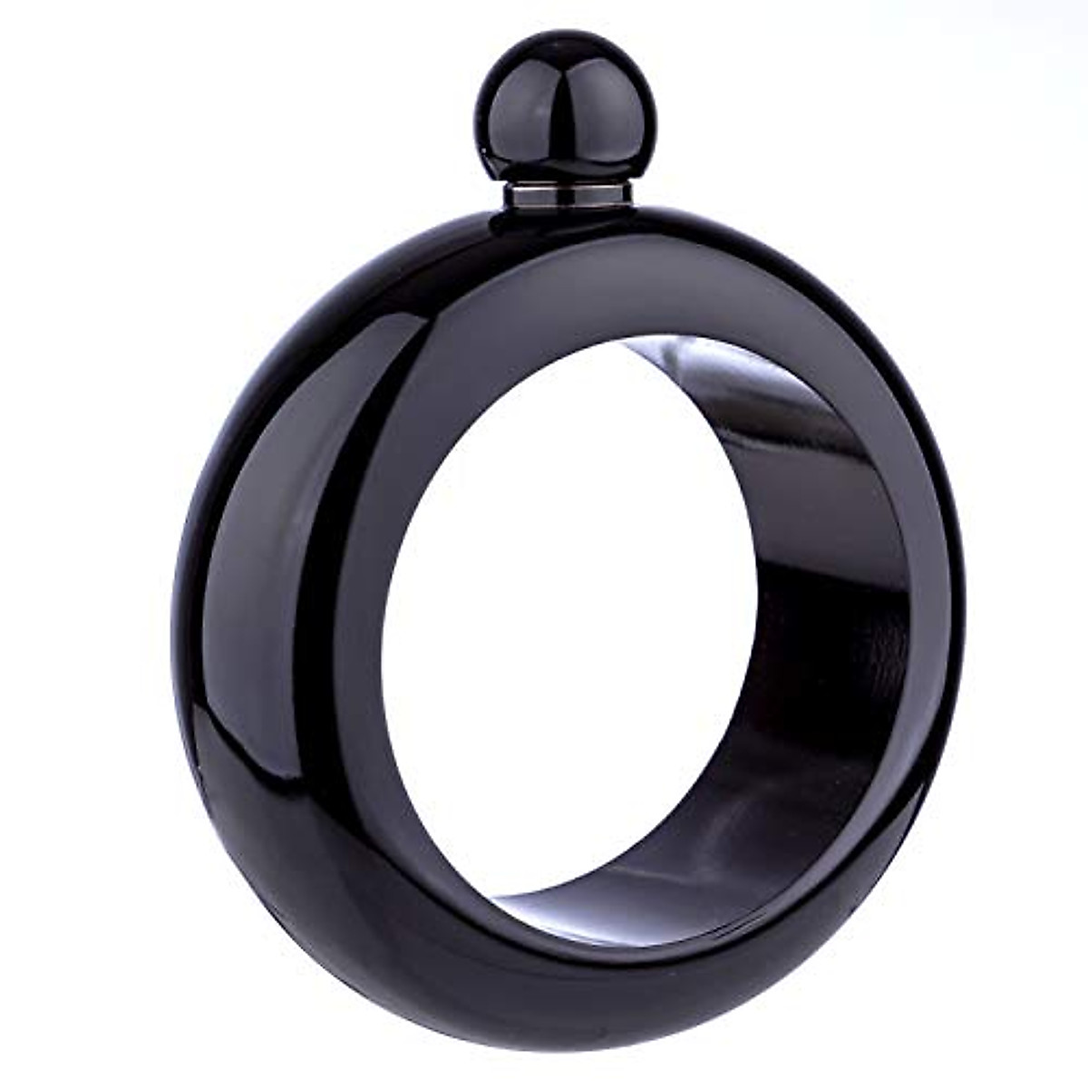 Black Bangle Bracelet Wine/Alcohol 3.5 oz Flasks - Stainless Steel Creative Gift Set for Women