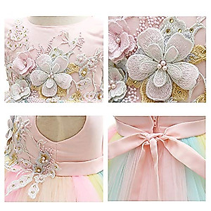Xangirl Baby Girl Dress Formal Flower Toddler Baptism Christening Tutu Dress for Party Wedding Birthday 0-24 Months