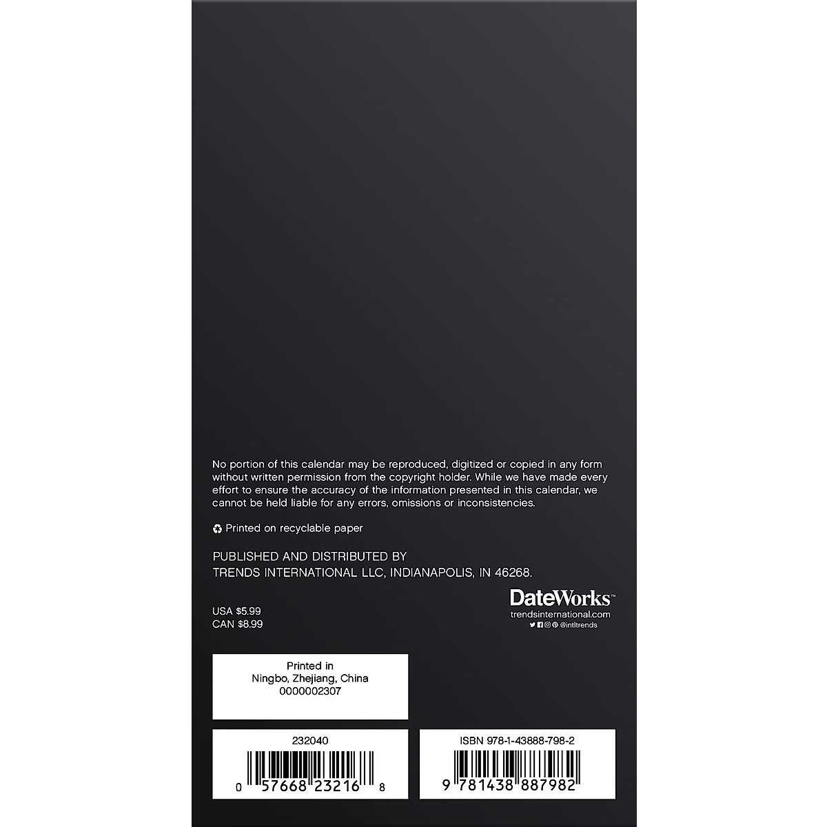 2023-2024 Classic Black Pocket Planner